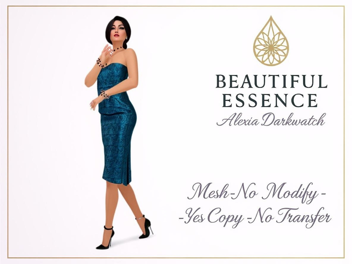 Second Life Marketplace - @Beautiful Essence@ Tube Dress Blu